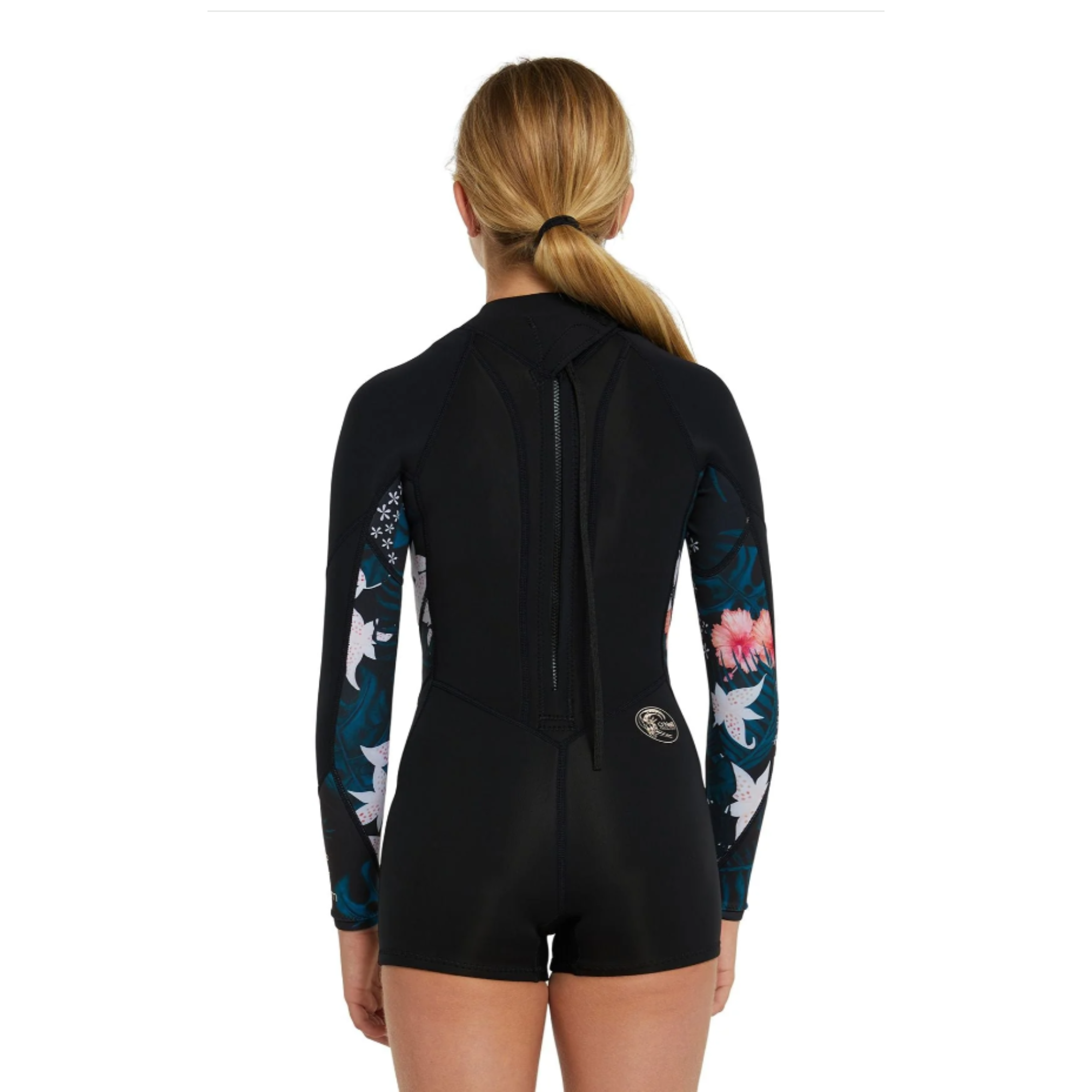 O'Neill Girl's Bahia BZ LS Mid Spring 2mm - Black / Hibiscus - Ballistics