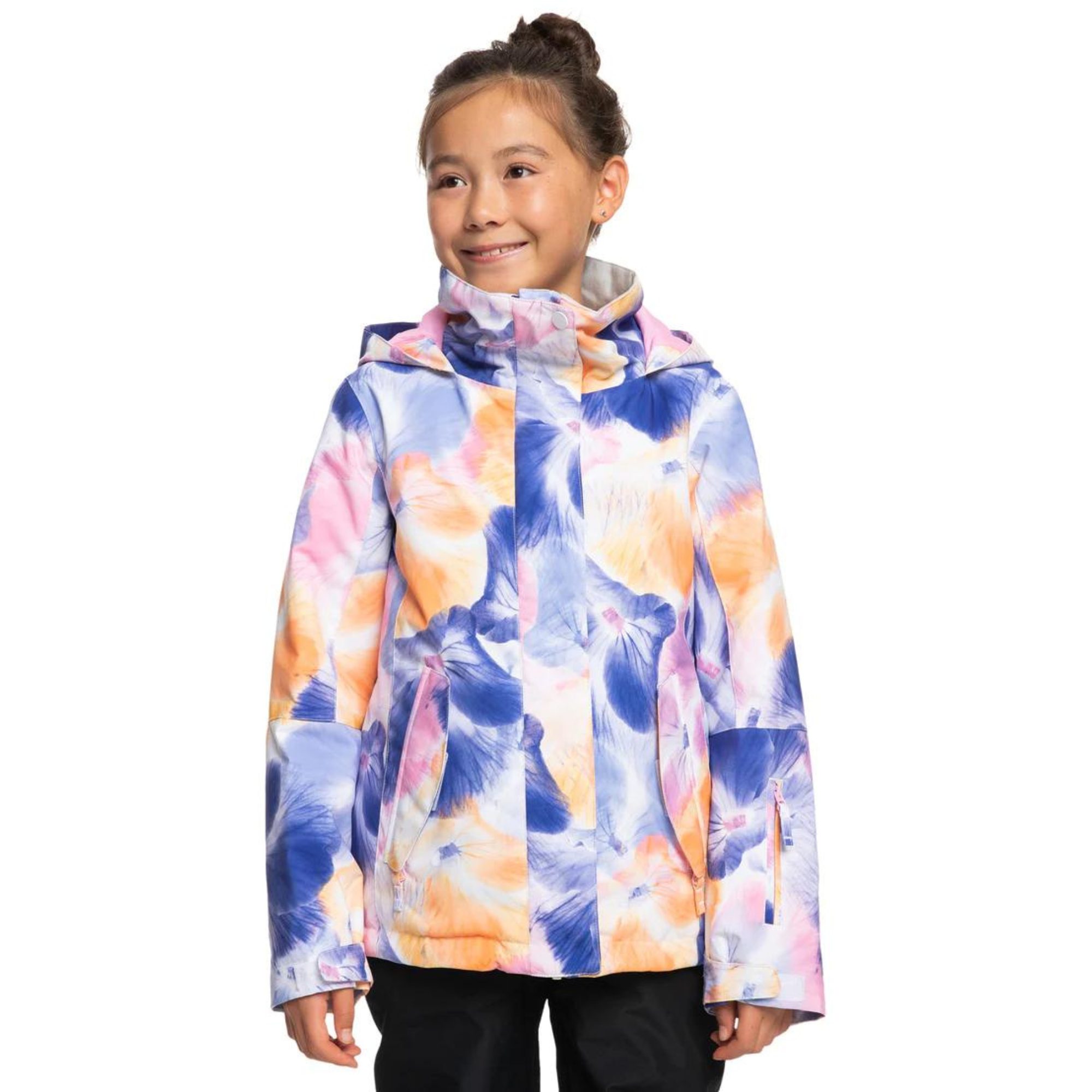 Roxy Girl's Jetty Jacket - Bright Wht / Pansy - Ballistics